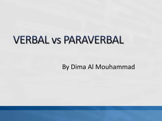 Verbal vs paraverbal | PPTX