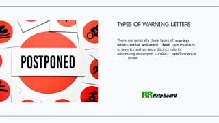 Verbal Warning, Final Warning Letter to Employee | PPTX