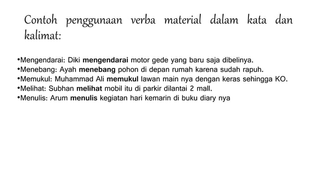 Verba material dan verba tingkah laku | PPT