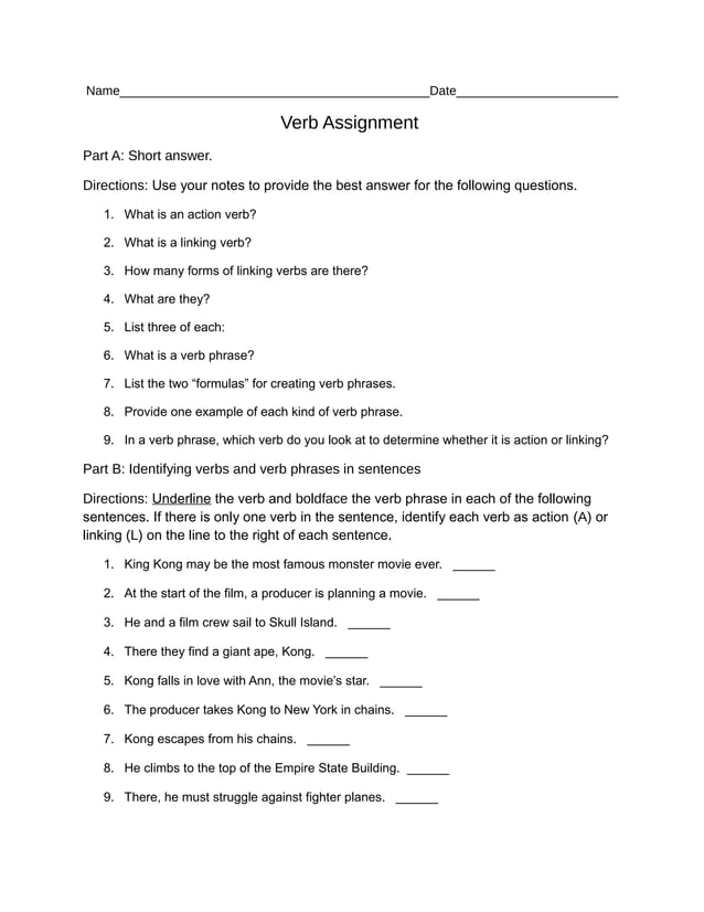 Verb assignment | DOC | Weather | Science