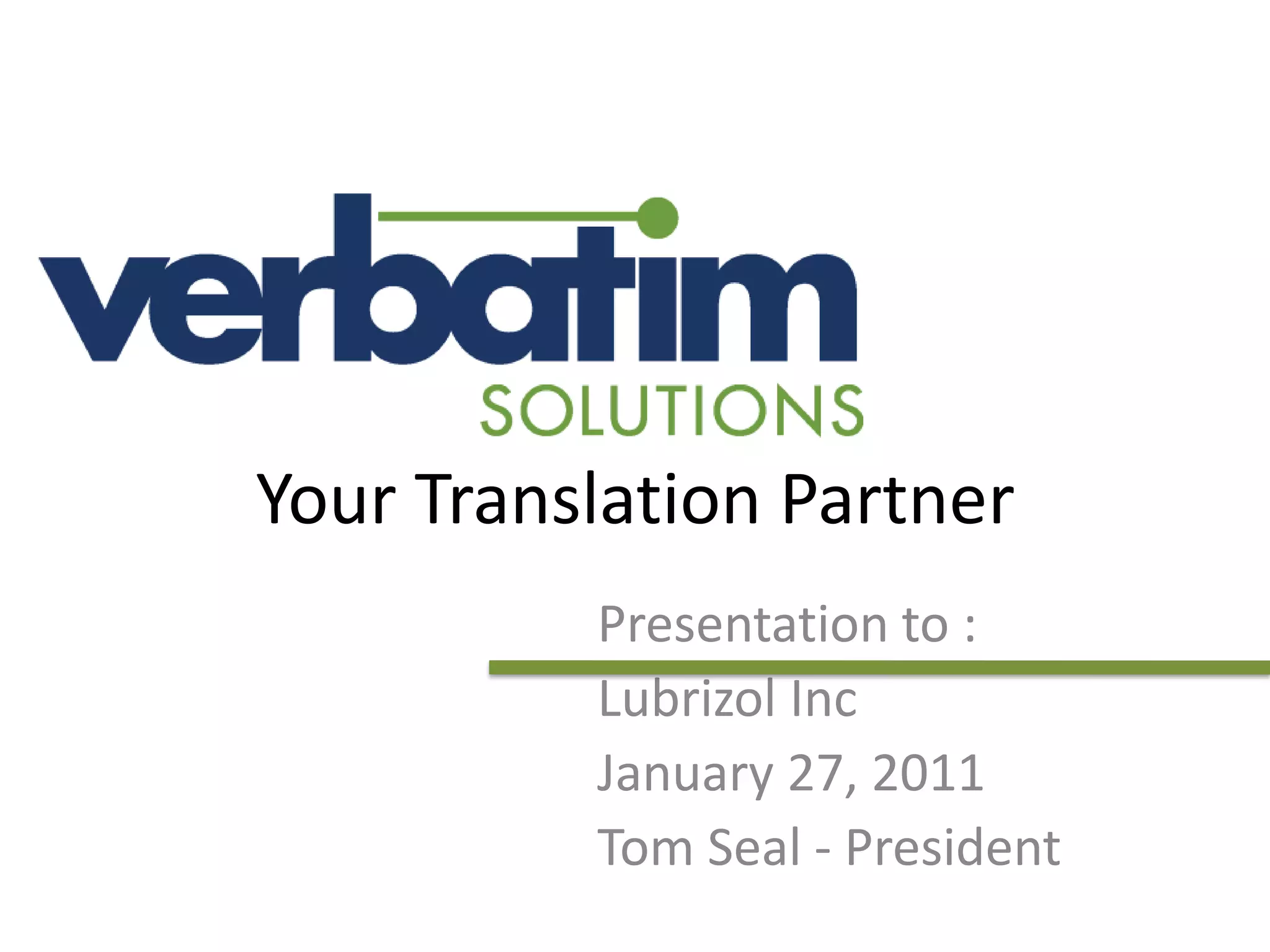 Verbatim Solutions | PPTX
