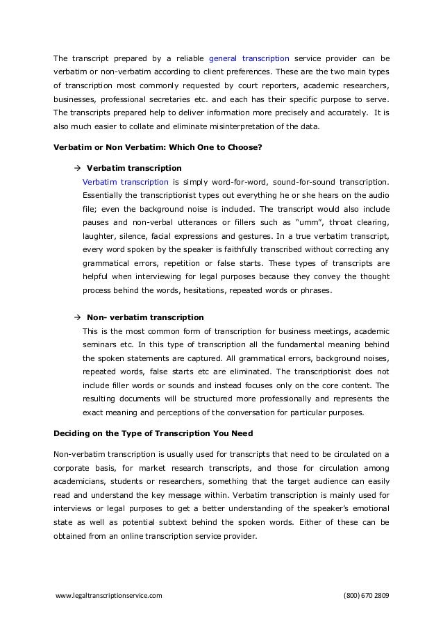 Verbatim vs non verbatim transcription – what is the difference