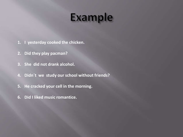 Verb Auxiliary Did , Verb To Be in Simple Past | PPT