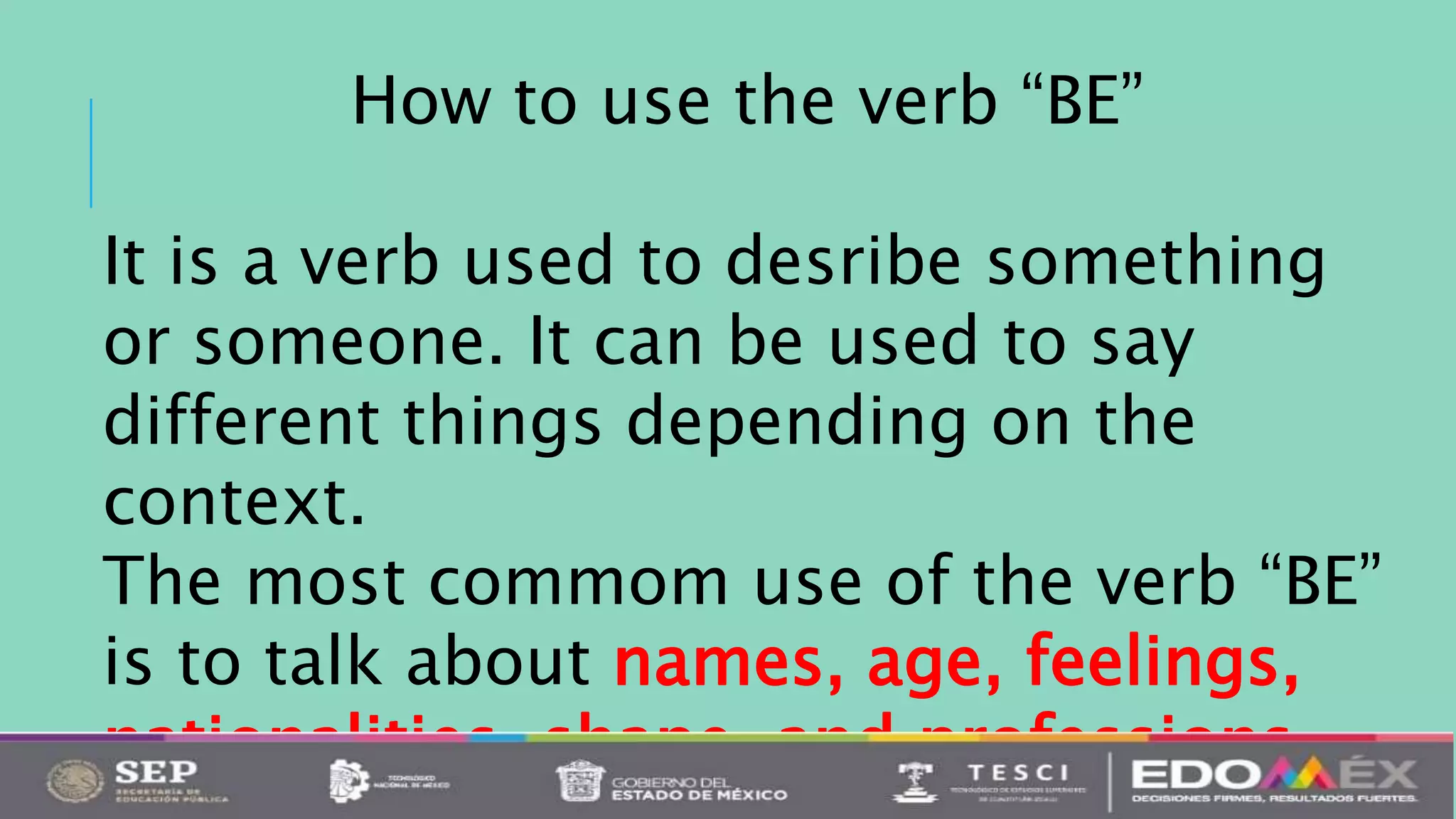 Verb be | PPT
