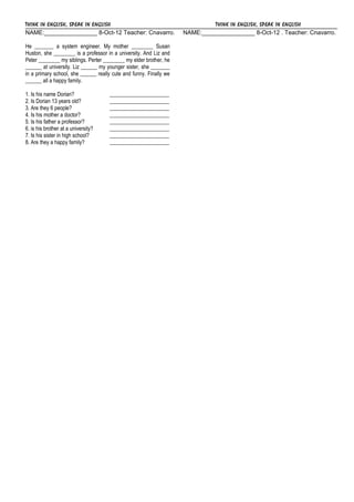 Verb be and pronouns | DOC