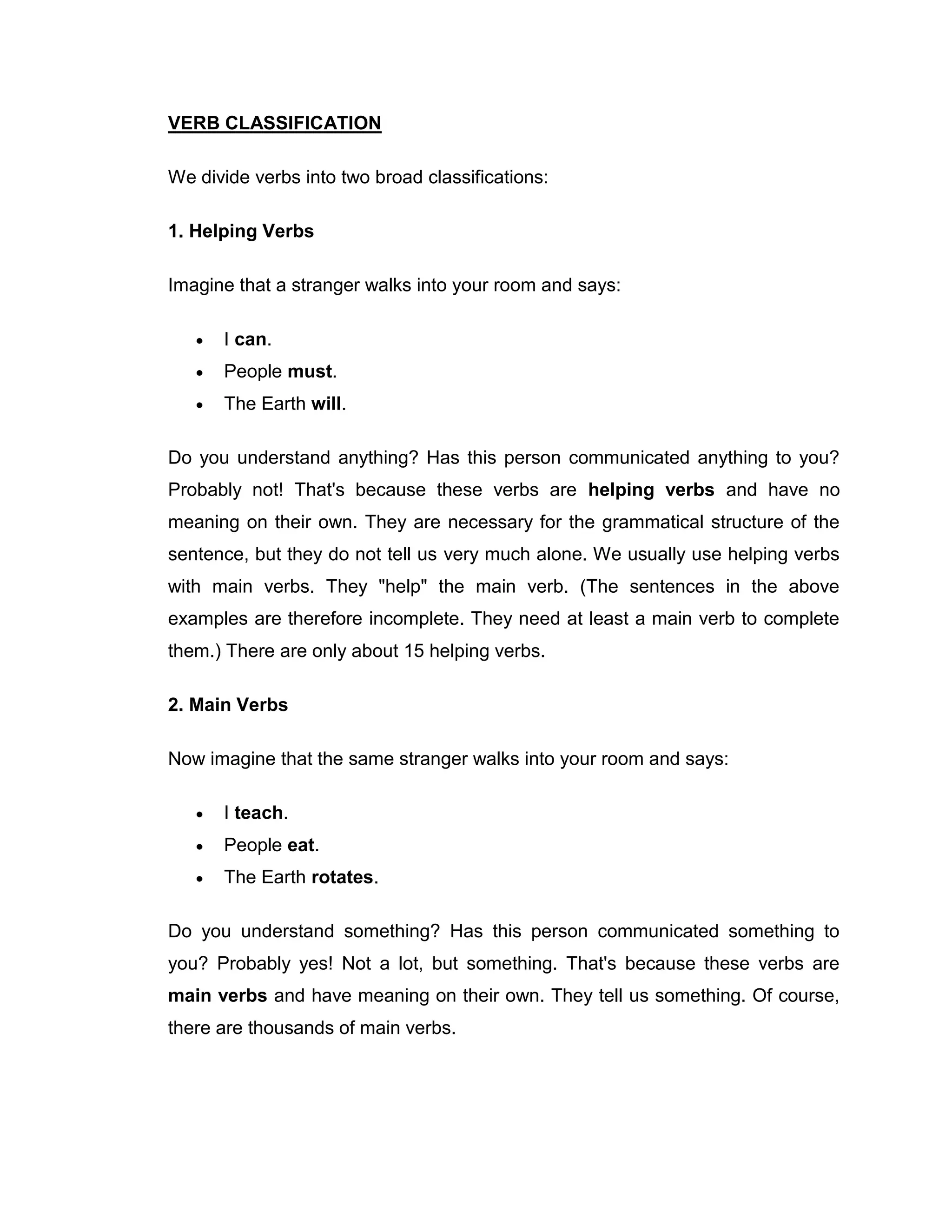 Verb classification | PDF
