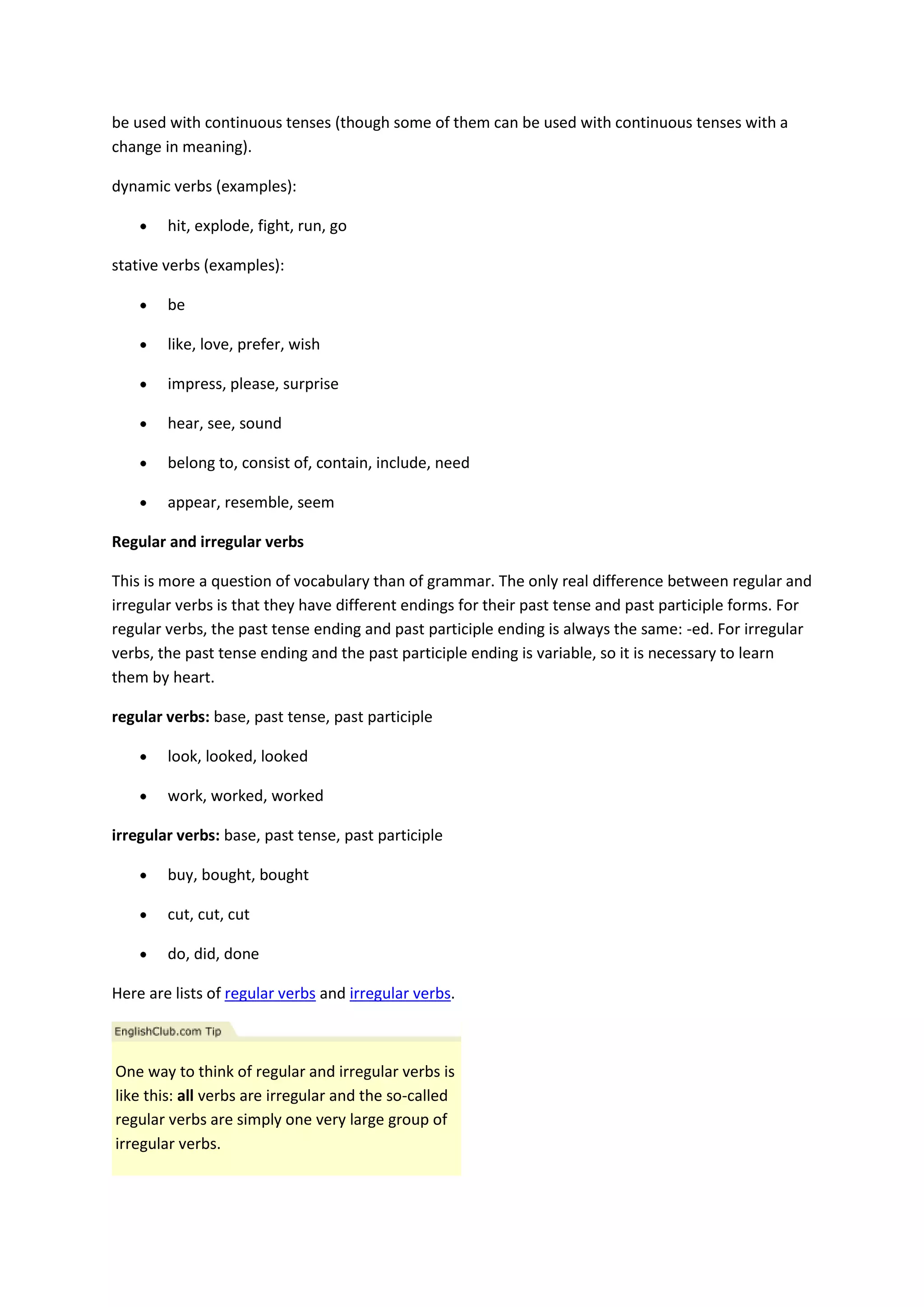 Verb classification | DOCX