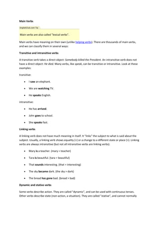Verb classification | DOCX