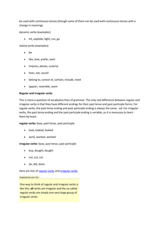 Verb classification | DOCX