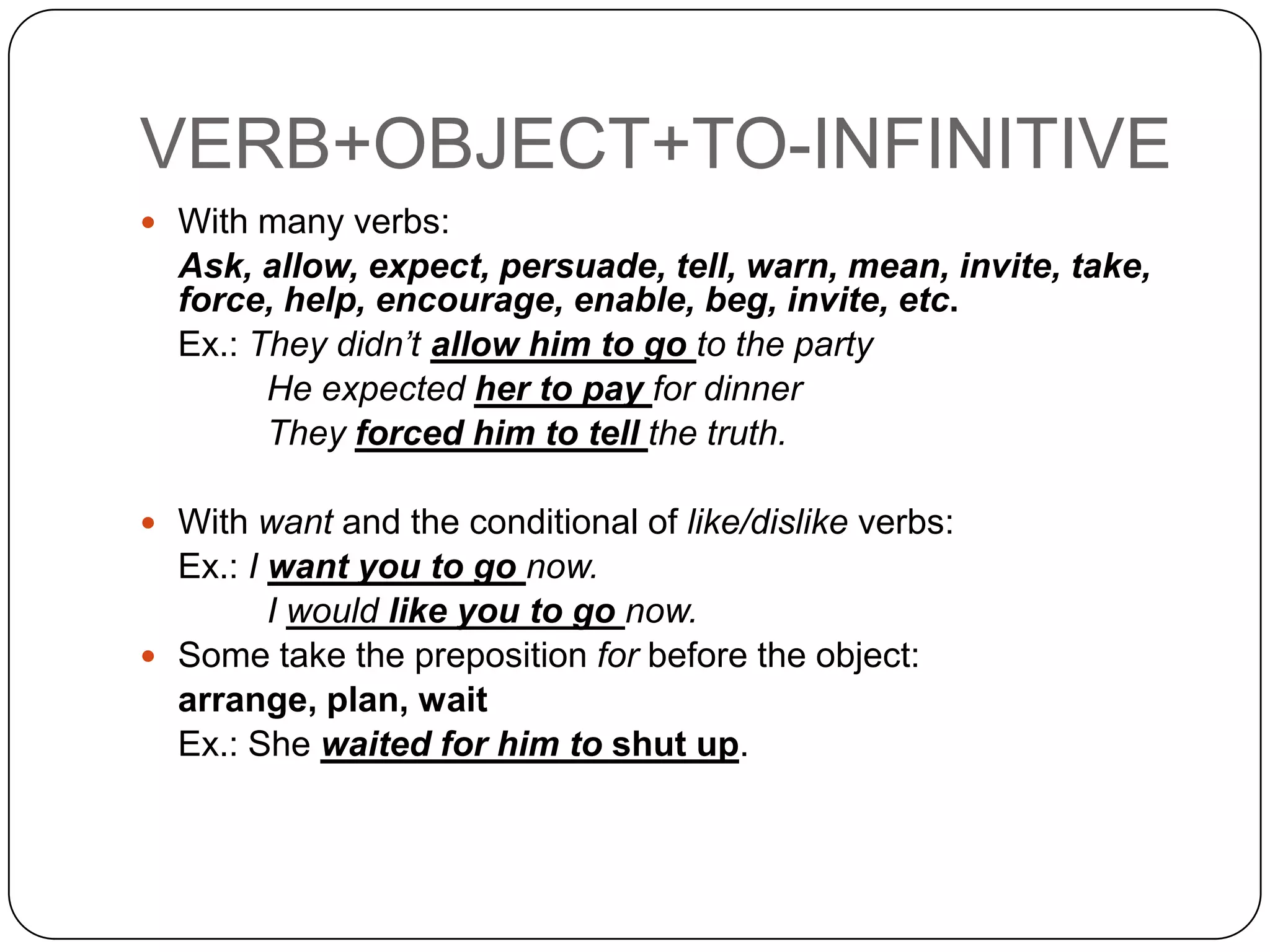 Verb complementation I | PPTX