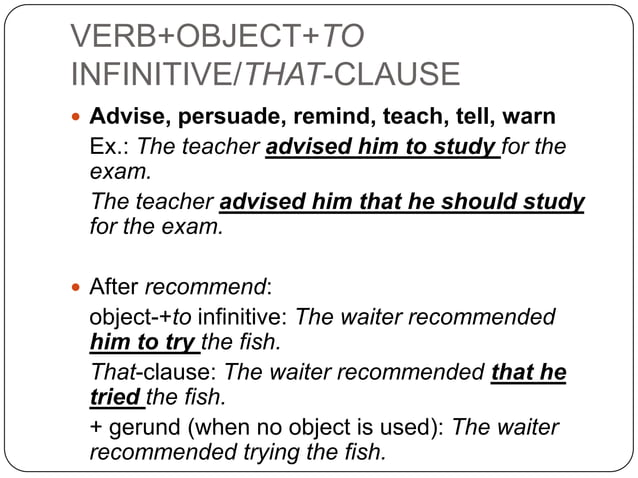 Verb complementation I | PPTX