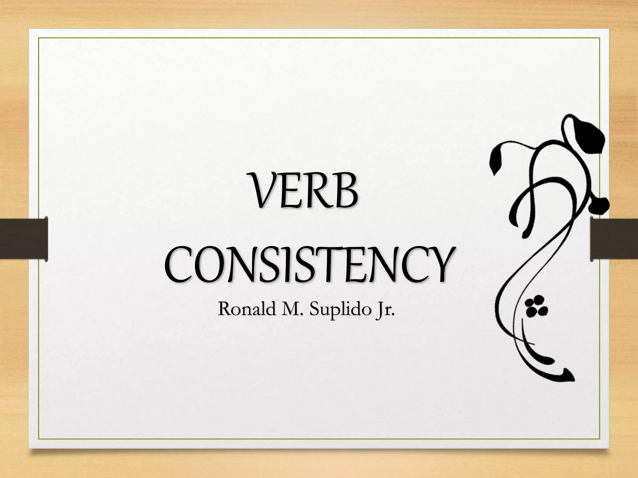 Verb Consistency | PPTX