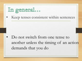 Verb Consistency | PPTX