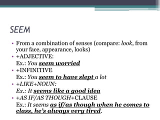 Verbes of the senses | PPT