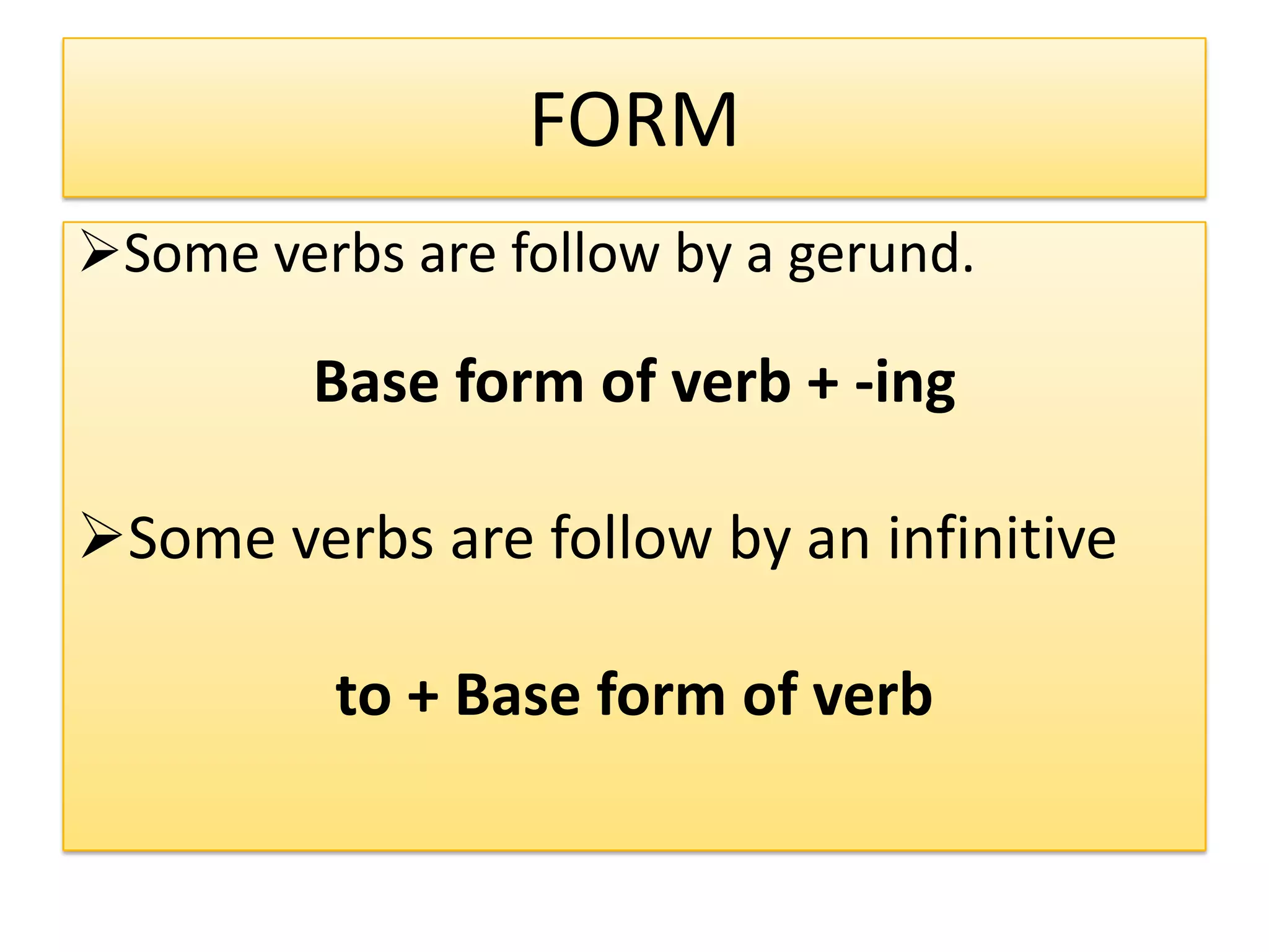 Verb + gerund or infinitive | PPT