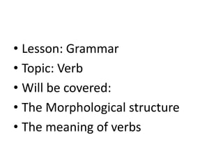 Verb grammar | PPT