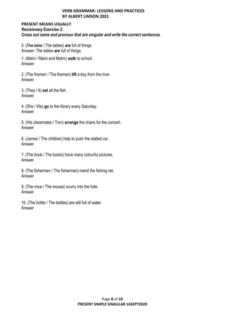 Verb grammar lesson present simple teachers and students | PDF