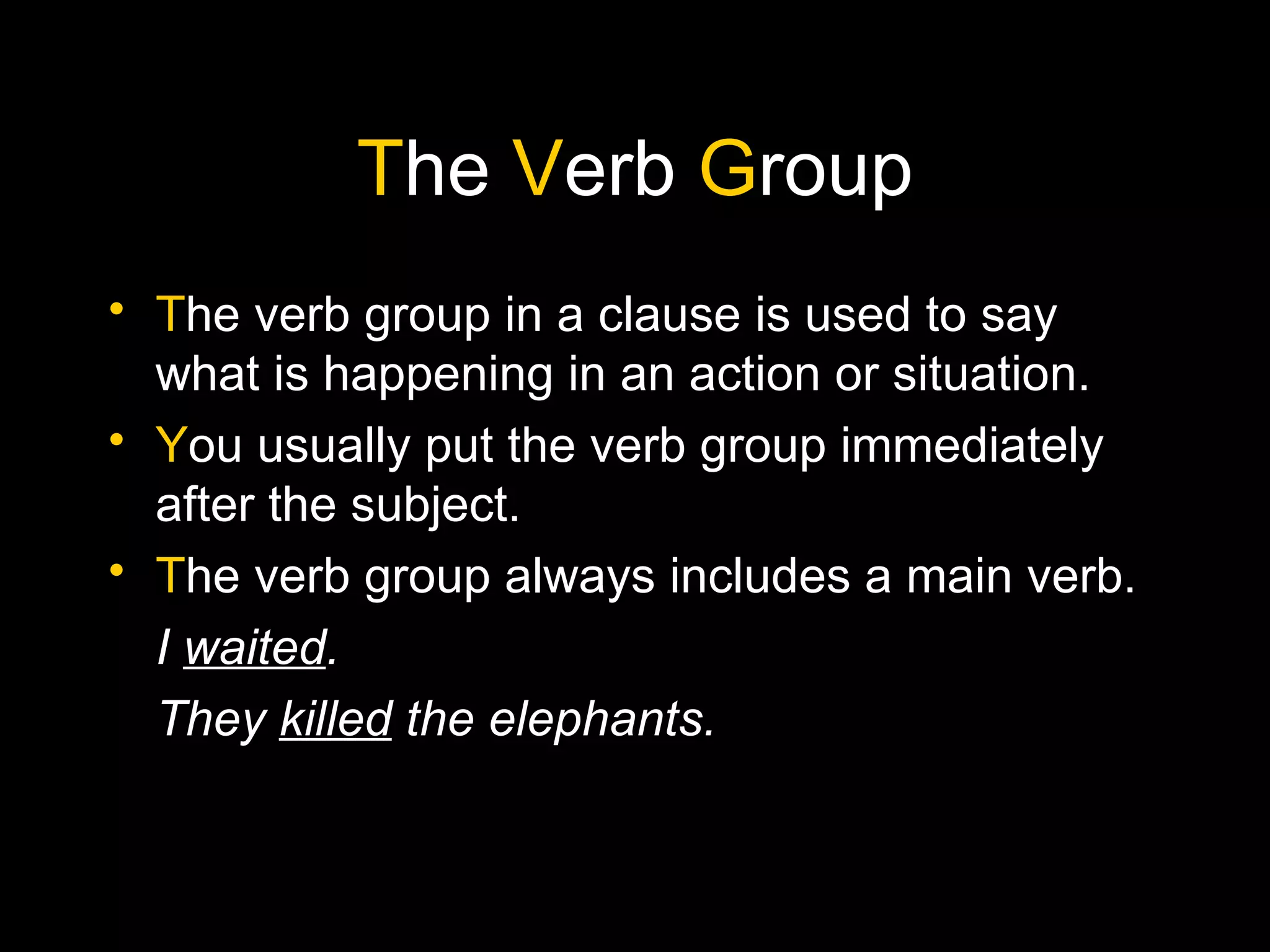 The Verb Group | PPT