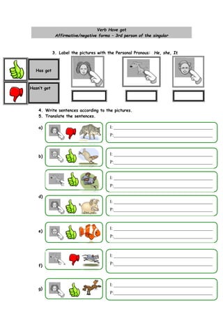 Verb have got - affirmative and negative forms | PDF