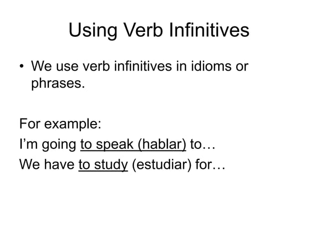 Verb infinitives | PPT