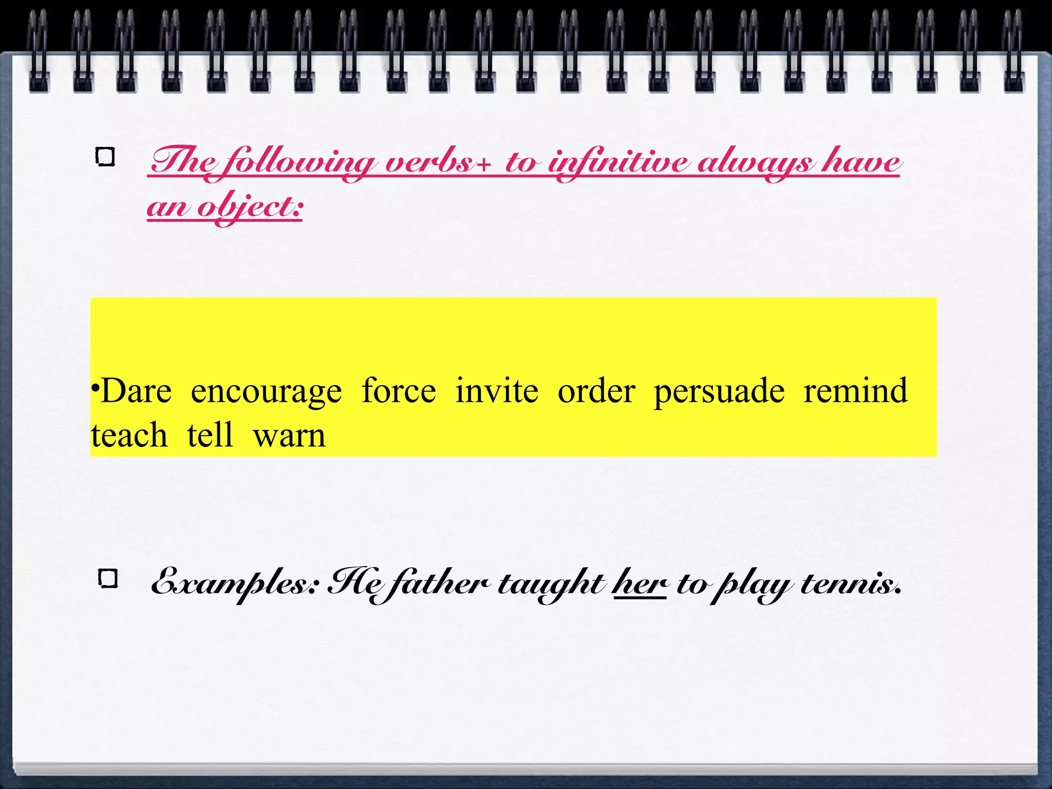 Verb+ infinitive; verb + infinitive without to | PPT