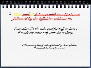 Verb+ infinitive; verb + infinitive without to | PPT