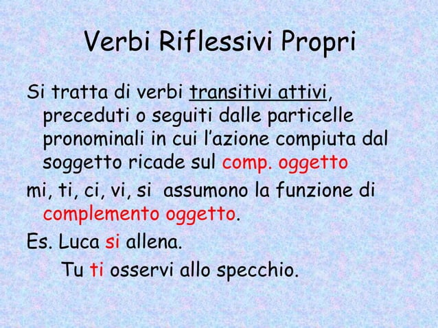 Verbi riflessivi | PPT