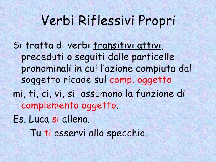 Verbi riflessivi