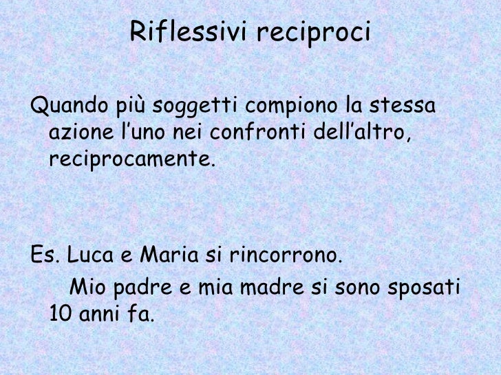 Verbi riflessivi