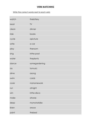 Verb matching | DOCX