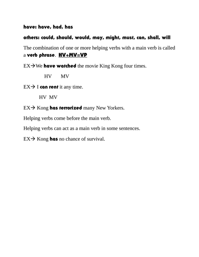 Verb notes | PDF