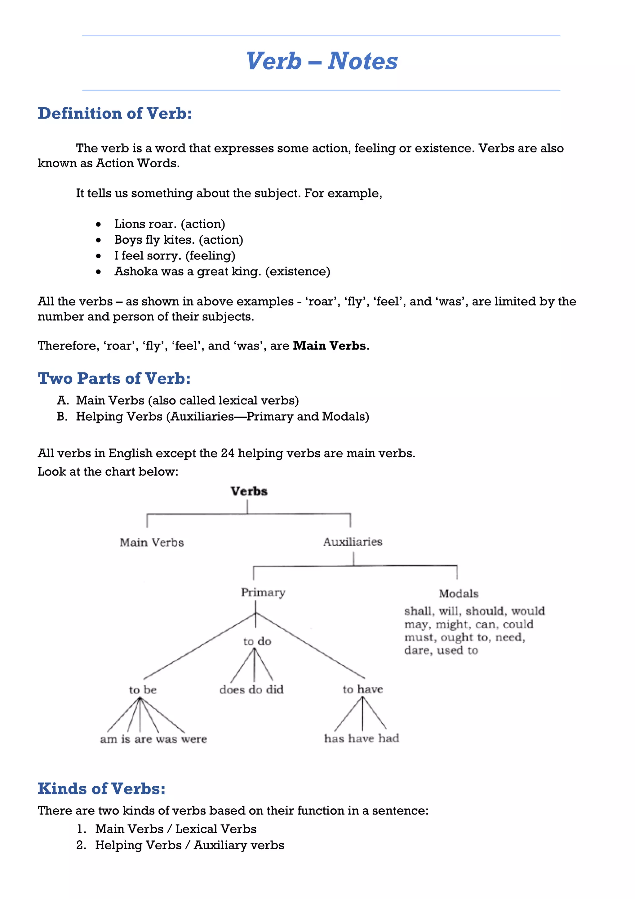 Verb notes | PDF