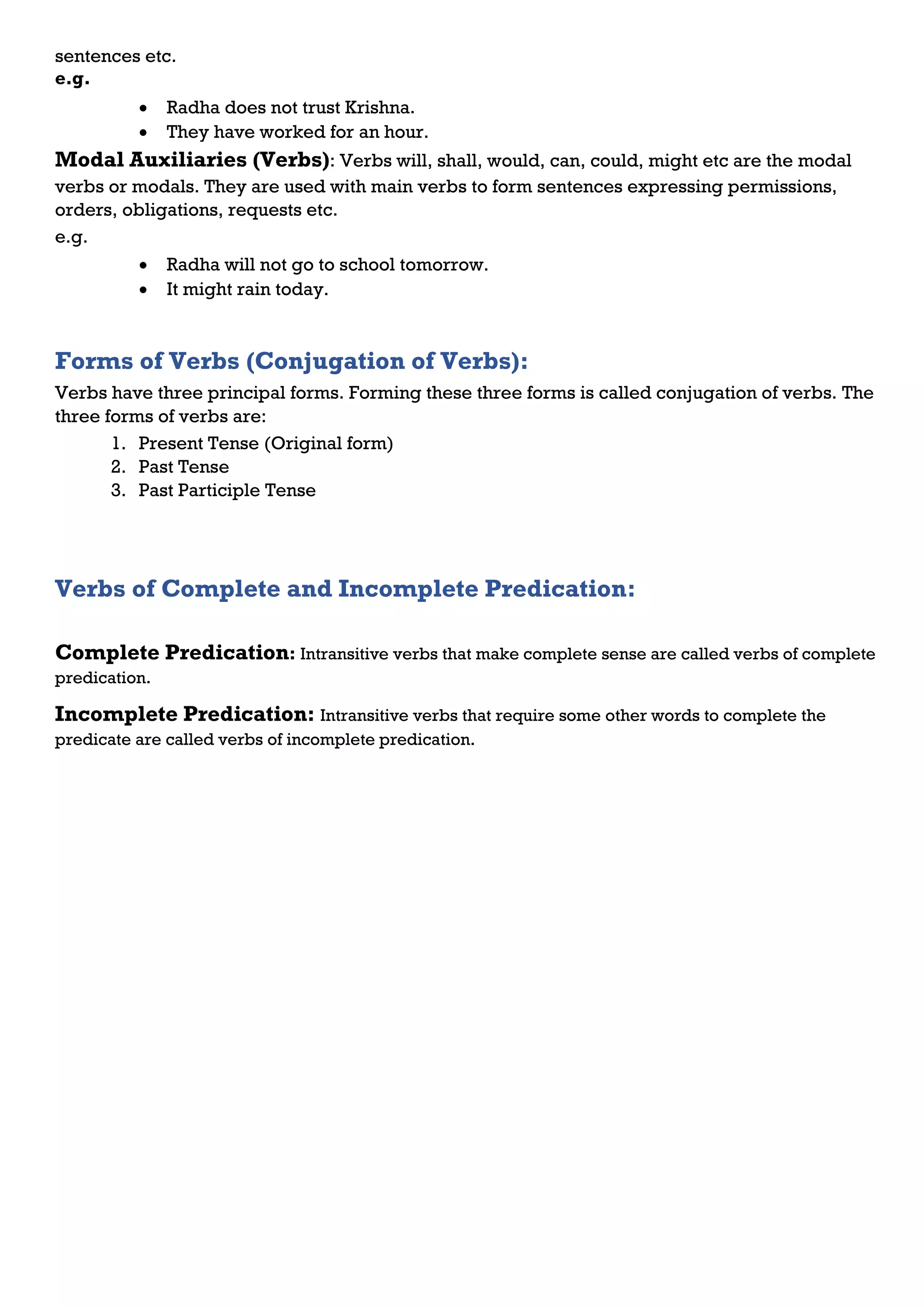 Verb notes | PDF