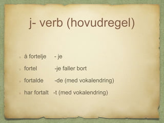 Introduksjon til nynorske verb | PPT