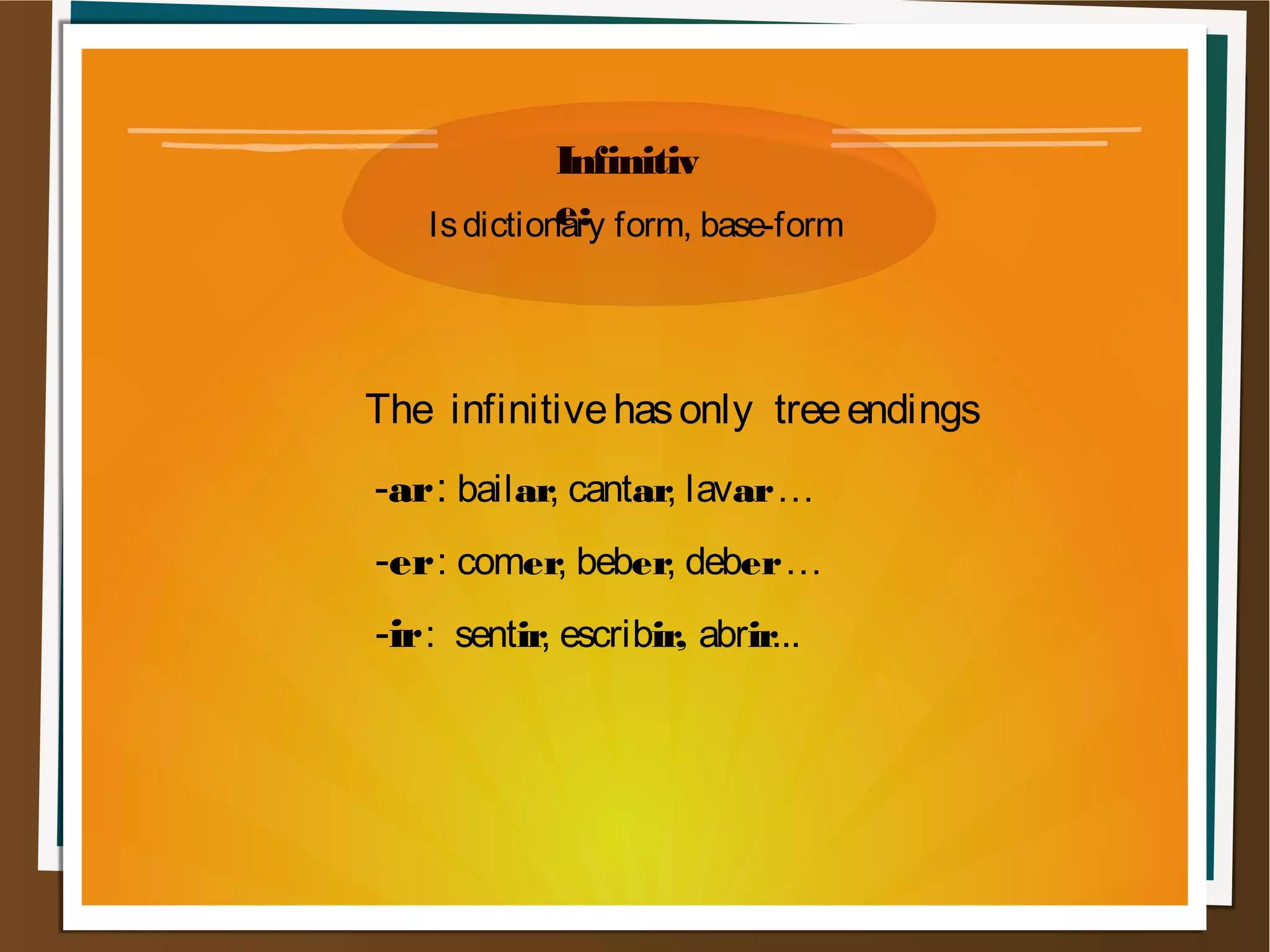 Introduction to spanish verbs | PPT