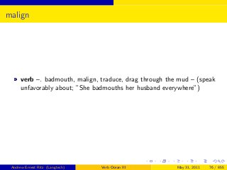 Malign Verb