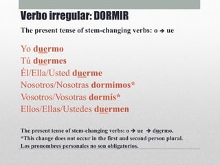 Verbo dormir | PPT