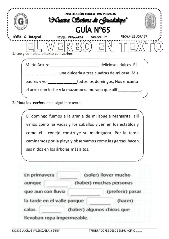 Verbo en texto
