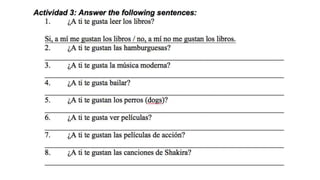 Verbo gustar presentacion | PPT