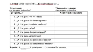 Verbo gustar presentacion | PPT