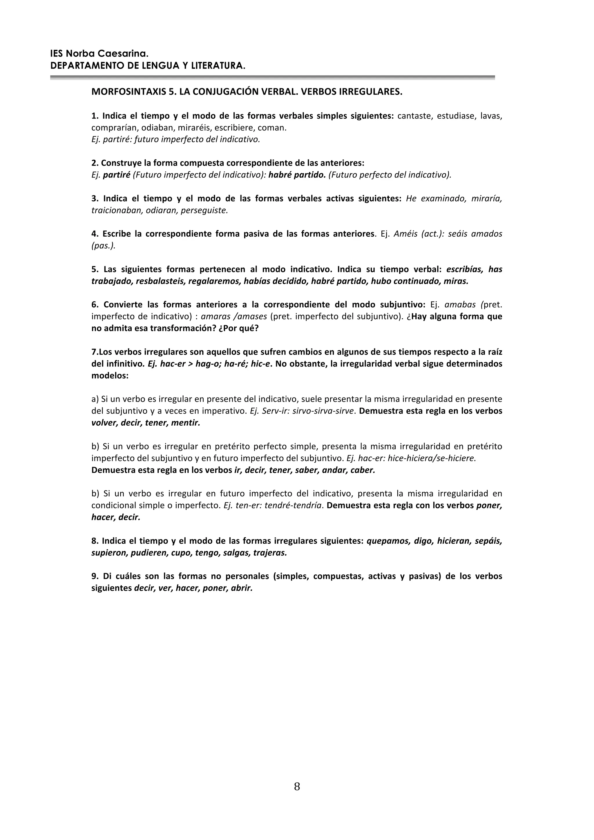 Verbo perífrasis verbal | PDF