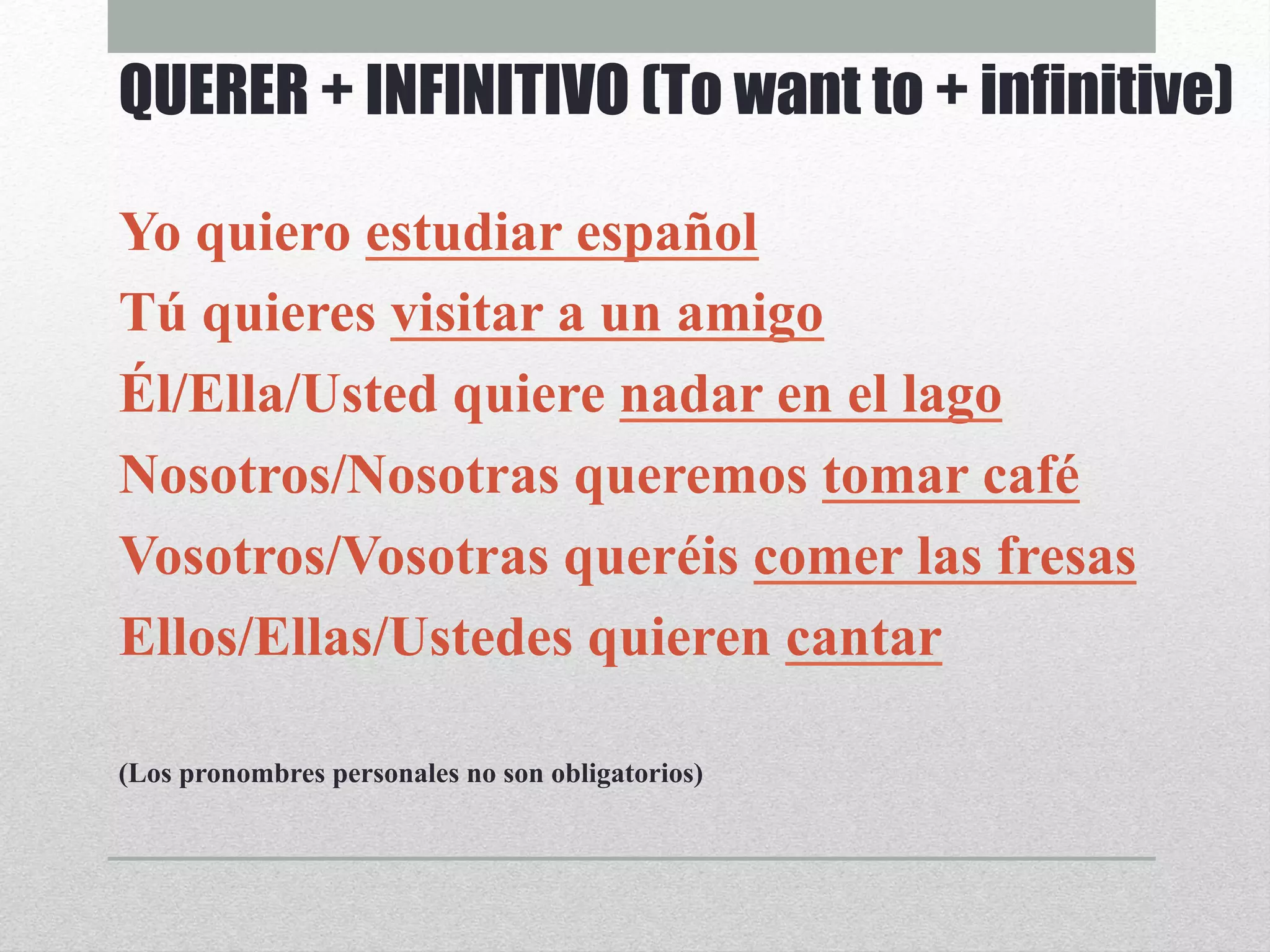 Verbo irregular QUERER | PPT