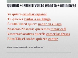 Verbo irregular QUERER | PDF