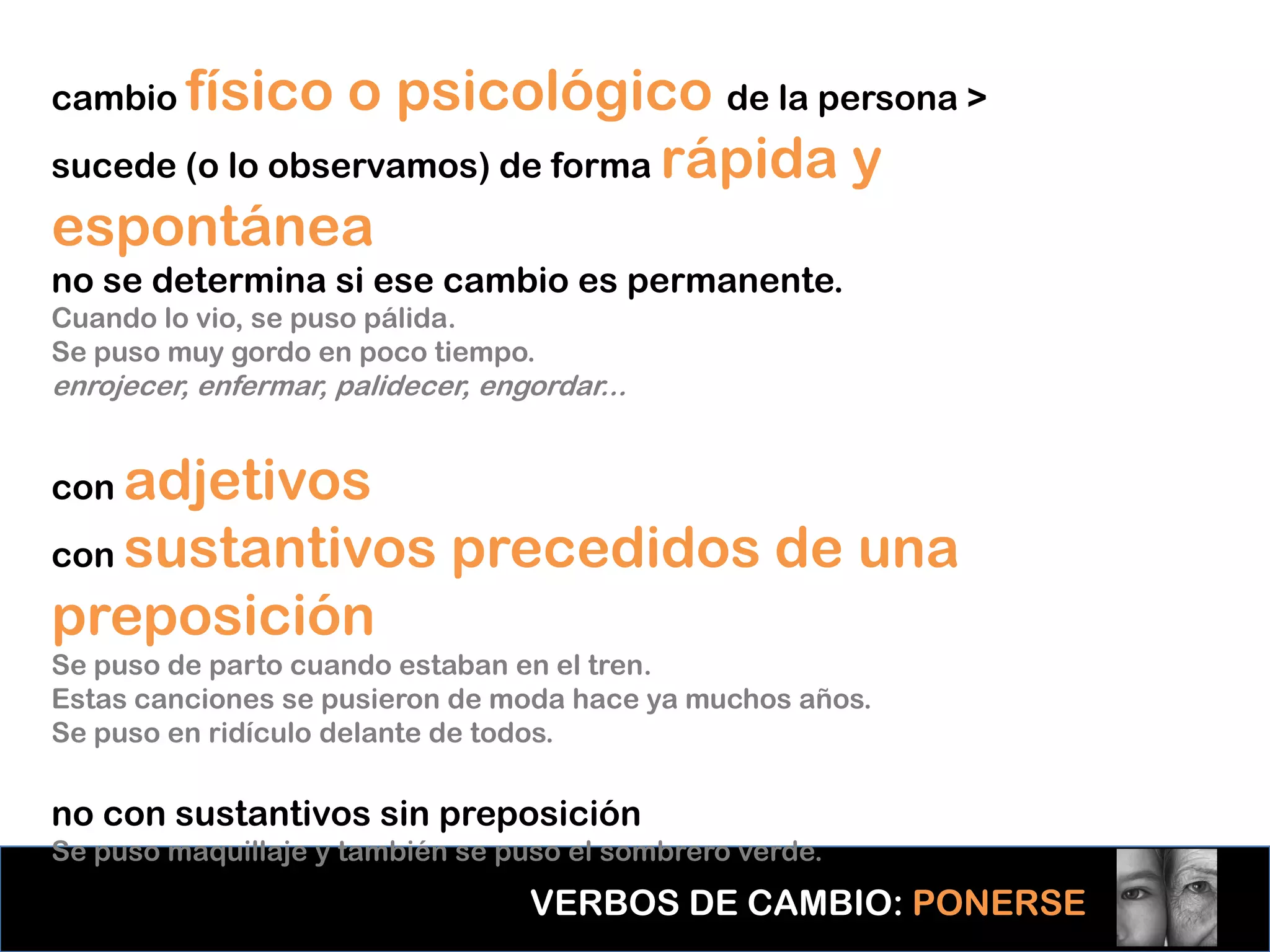 Verbos de-cambio | PPTX
