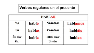 Verbos con cambio de radical en el presente | PPT