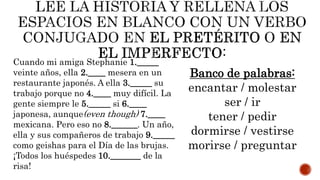 Verbos con cambio de raíz en el pretérito | PPTX