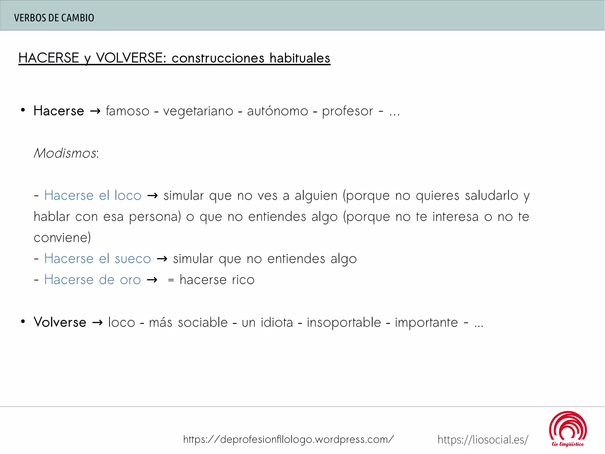 Verbos de cambio | PPT