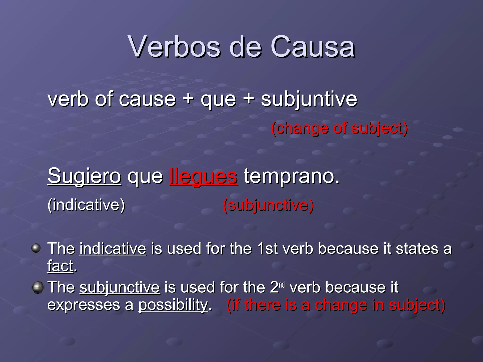 Verbos de causa | PPT