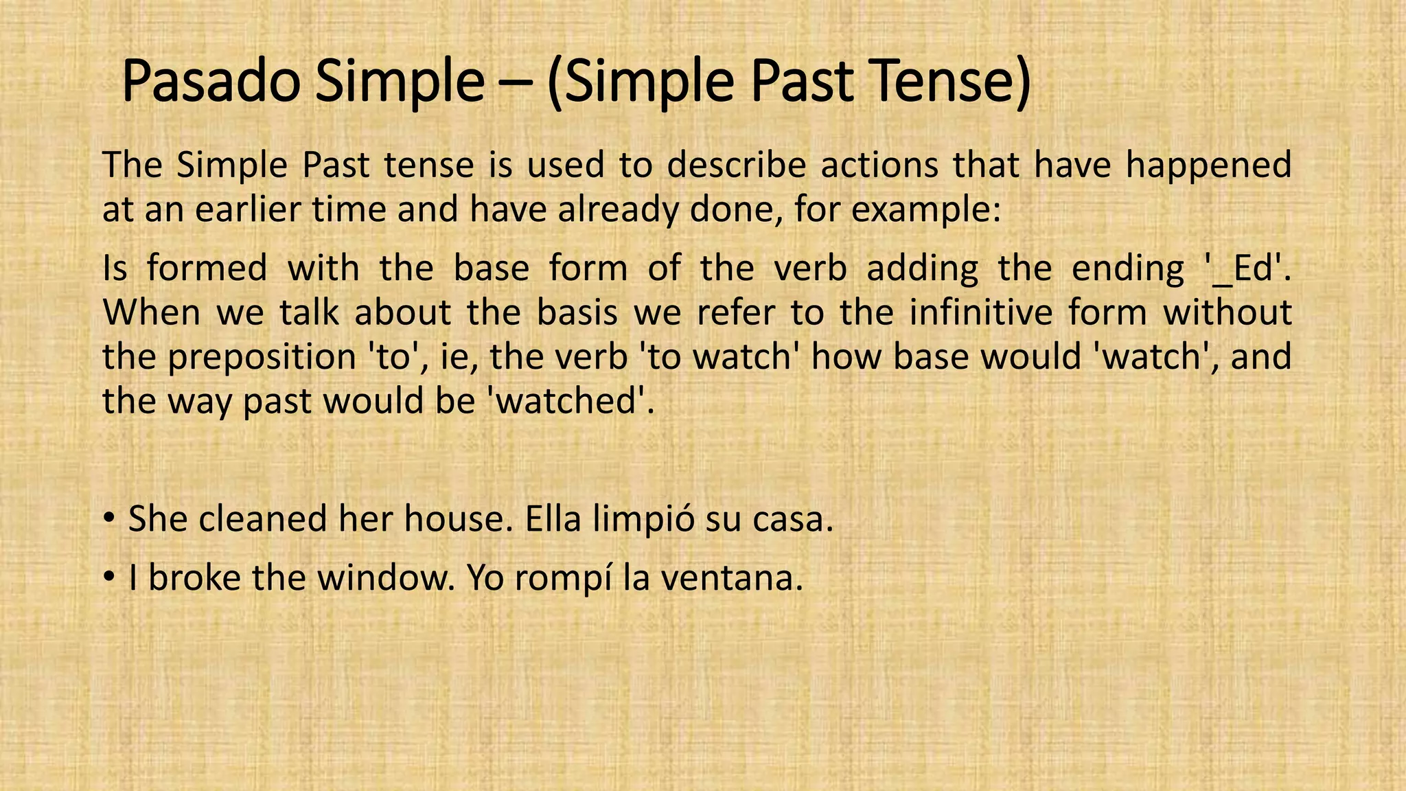 Verbos de presente Simple, Pasp y Futuro | PPTX