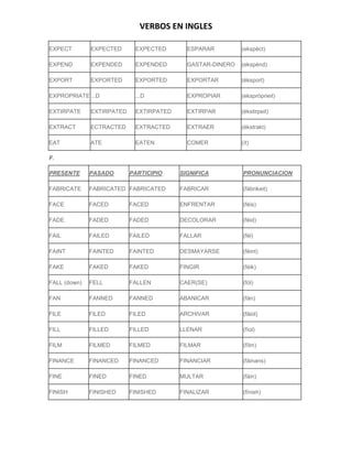 Verbos en ingles | DOCX